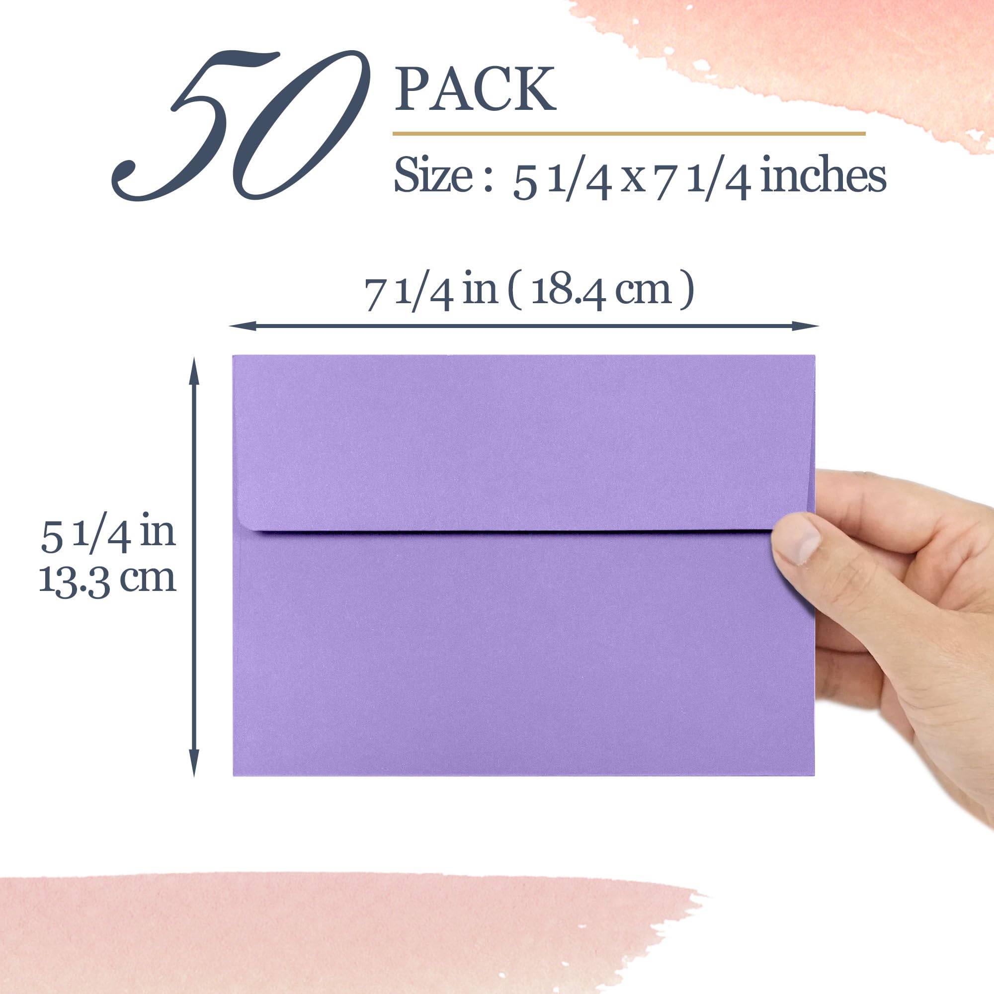 Snapklik.com : 5x7 Envelopes For Invitations, 50-Pack A7 Envelopes For ...