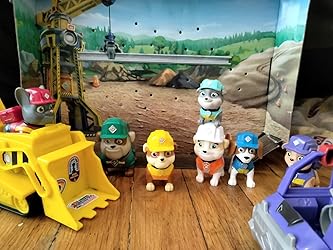 Amazon.com: Rubble & Crew, Bark Yard Crane Tower Playset with Action ...