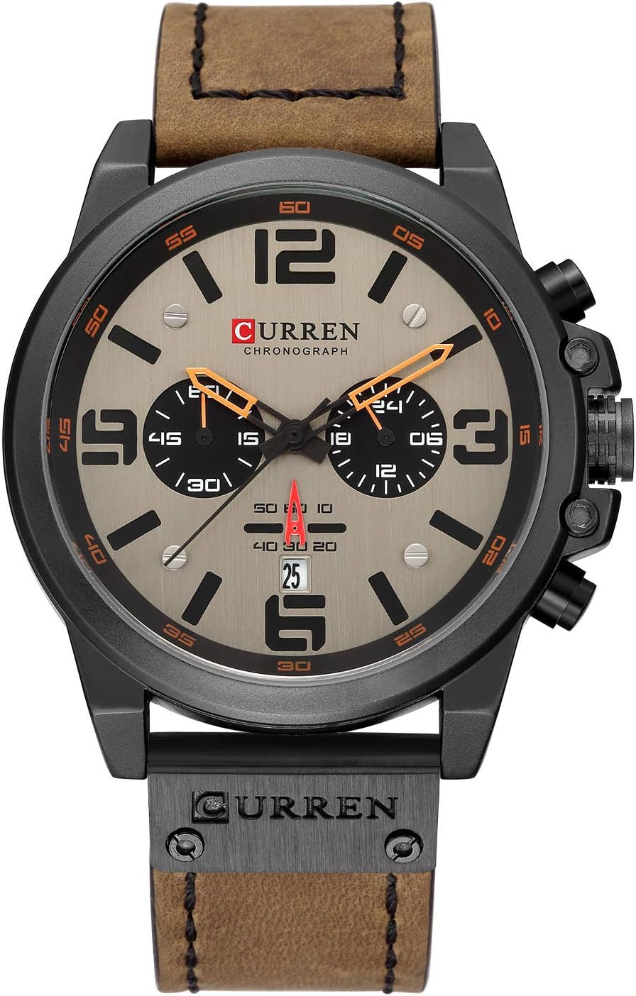 FANMIS Mens Sport Military Analog Quartz Watch Classic Chronograph ...