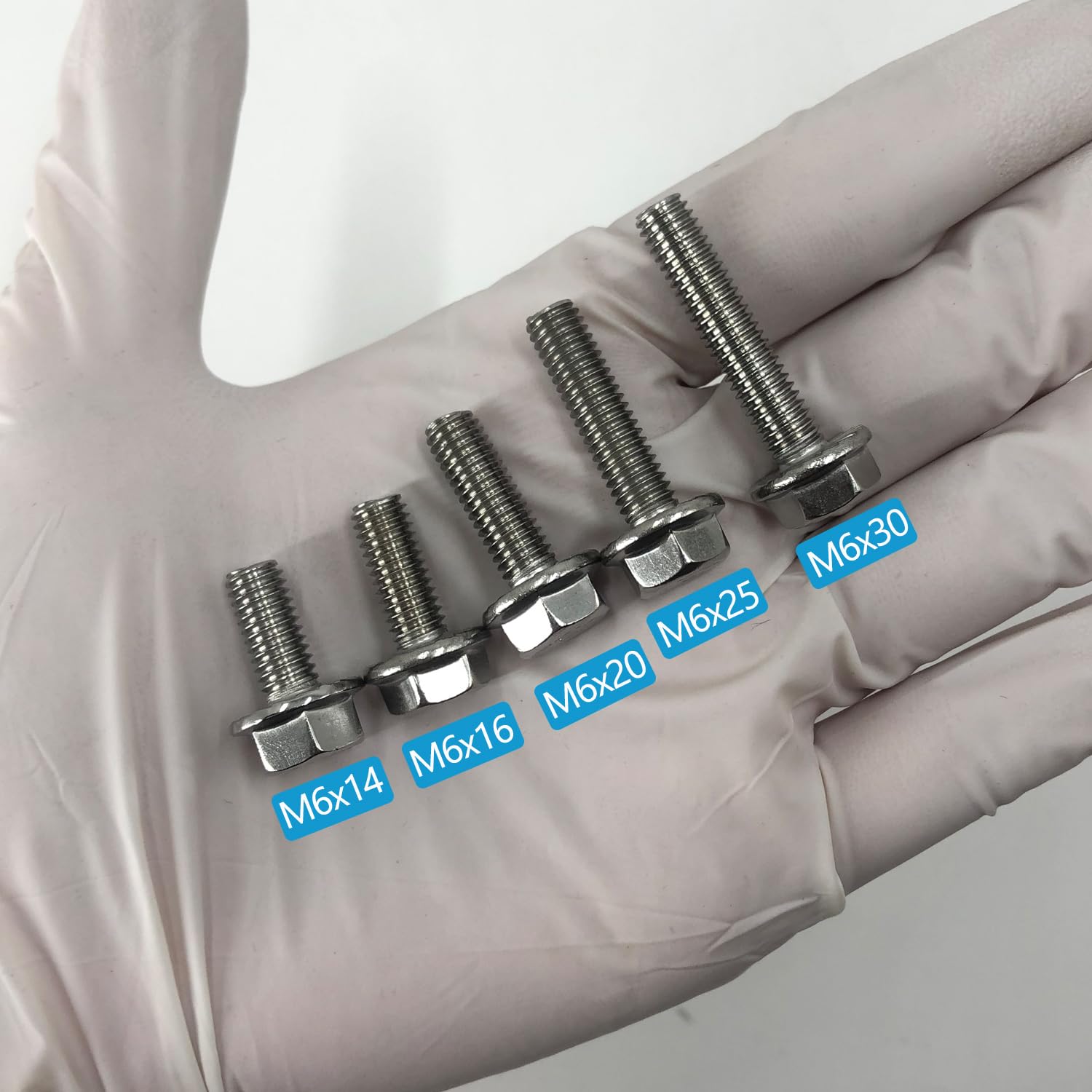 Snapklik.com : 25PCS Flanged Hex Head Bolts M620 Flange Hexagon Screws ...