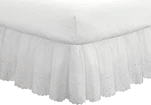 Amazon.com: FRESH IDEAS Ideas Ruffled Eyelet Bed Skirt Dust Ruffle with ...