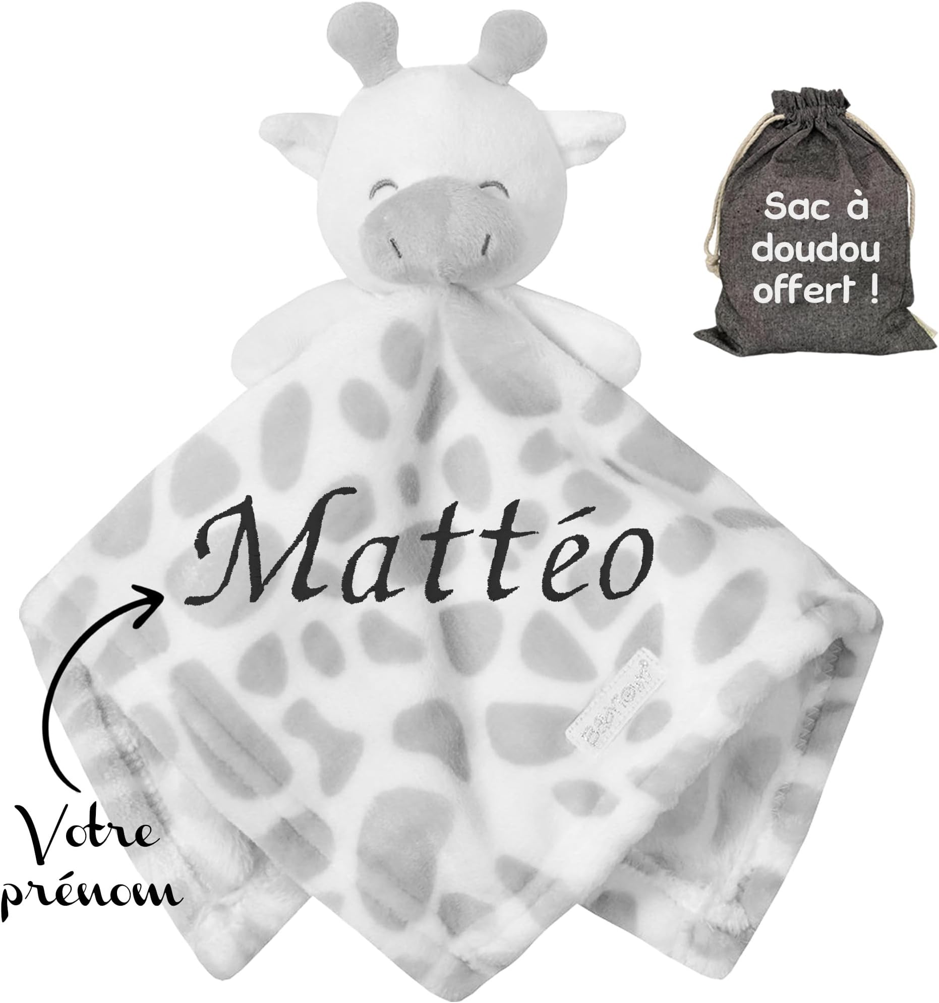 KDO MAGIC Doudou Lapin personnalisé - Prénom brodé - Peluche bébé ...