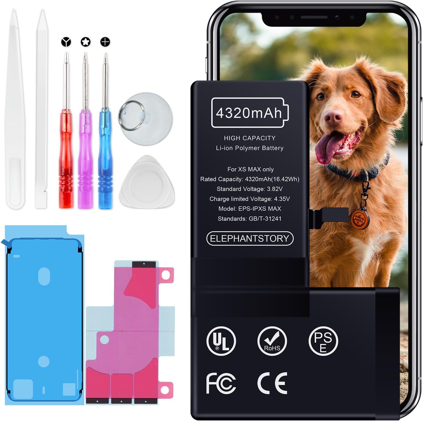 Amazon.com: ElephantStory Battery for iPhone Xs MAX Replacement ...