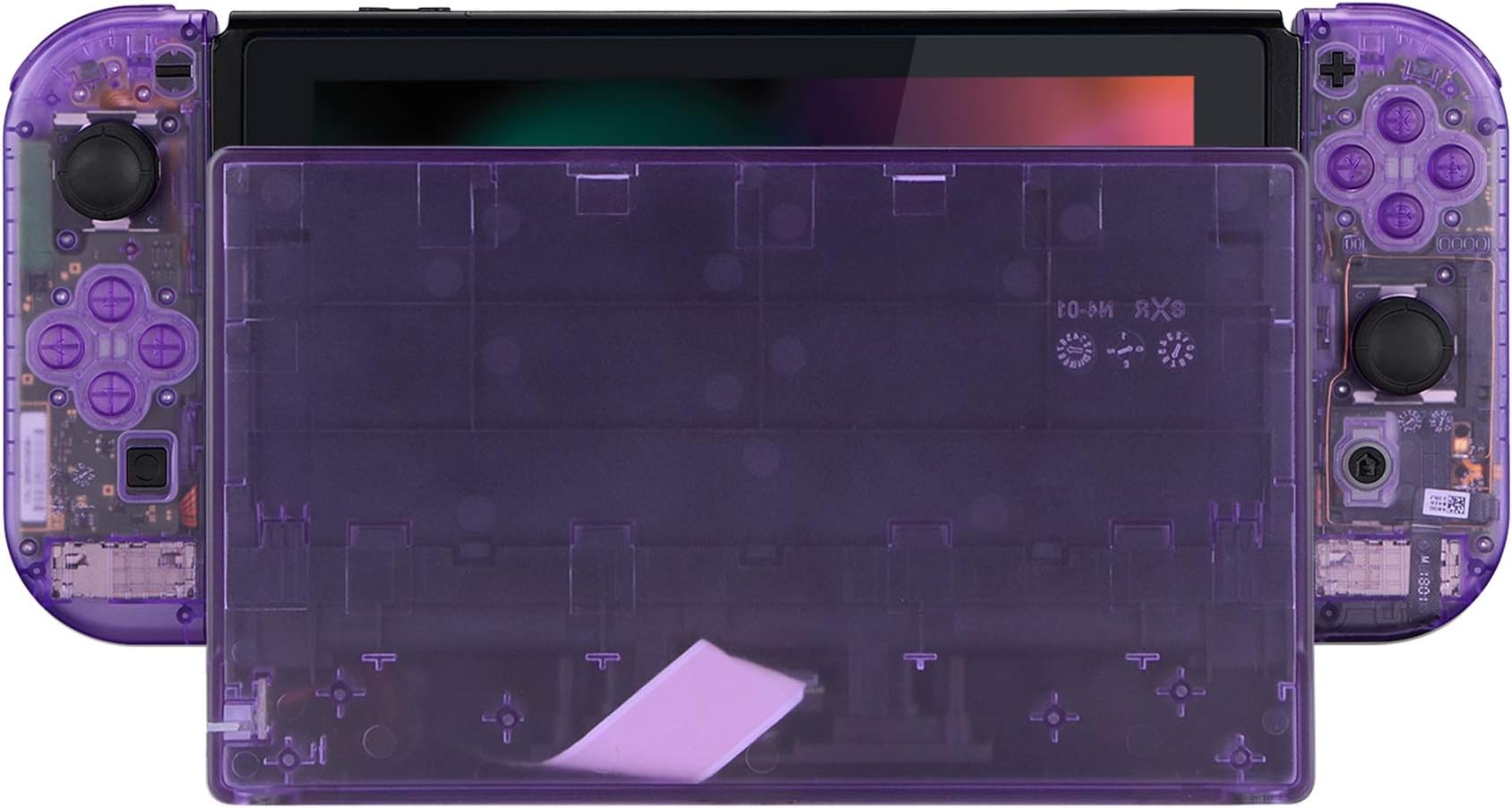 Amazon.com: eXtremeRate Clear Automic Purple Joycon Housing Shell with ...