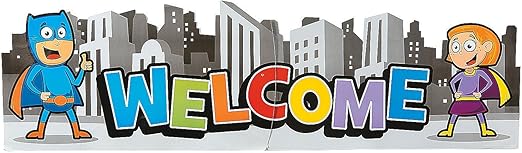 Amazon.com: Superhero Welcome Banner - 1 Piece - Educational And ...
