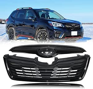 Amazon.com: Stylish Gloss Black Front Grille Compatible with 2019-2021 ...