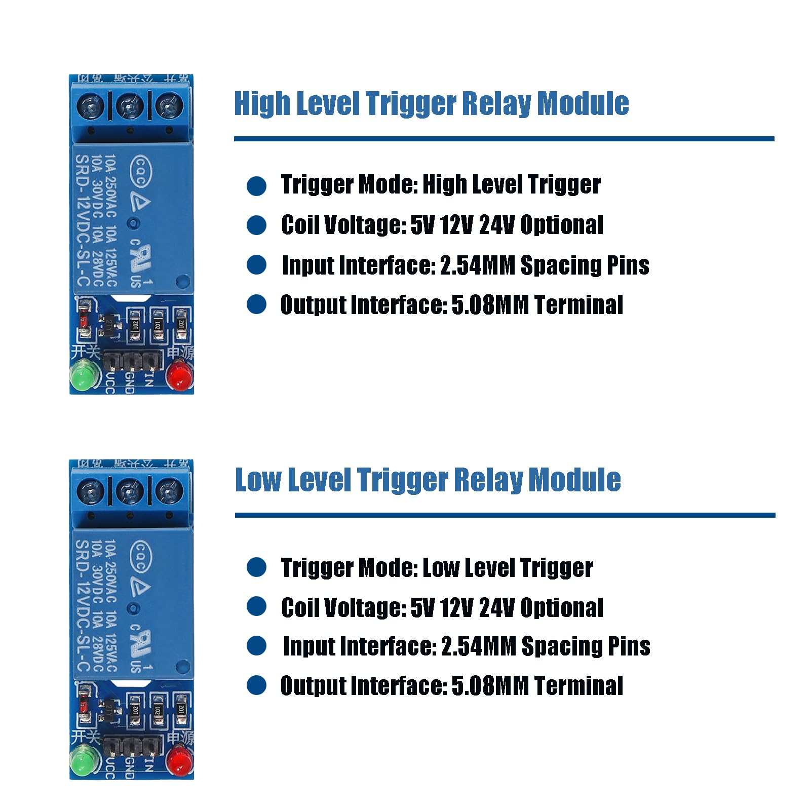 Snapklik.com : AEDIKO 10pcs 12V 1 Channel Relay Module: Low Level Trigger