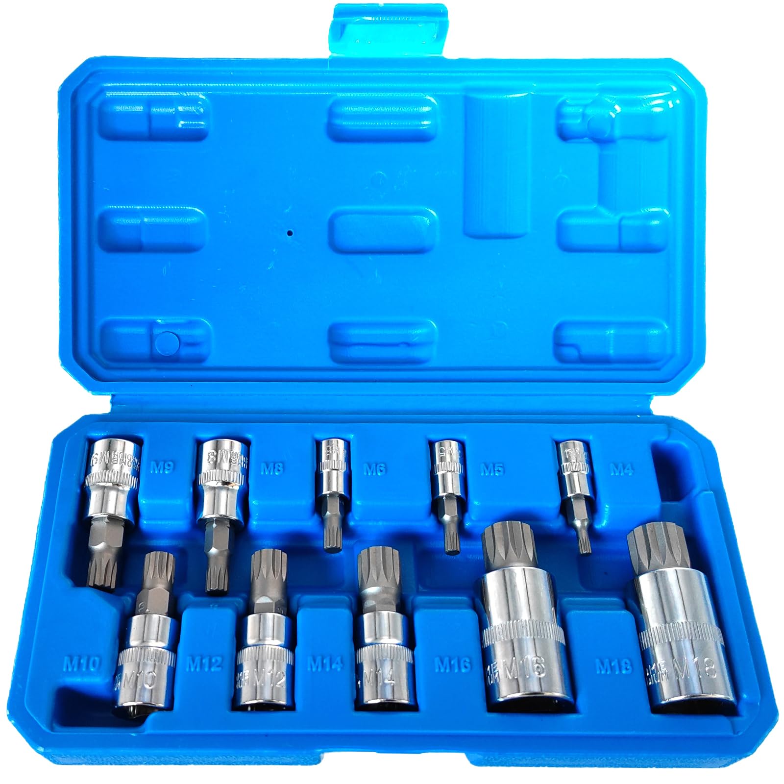ALOUKA 10 Piece Drive Triple Square Spline Bit Socket Set, S2 and Cr-V ...