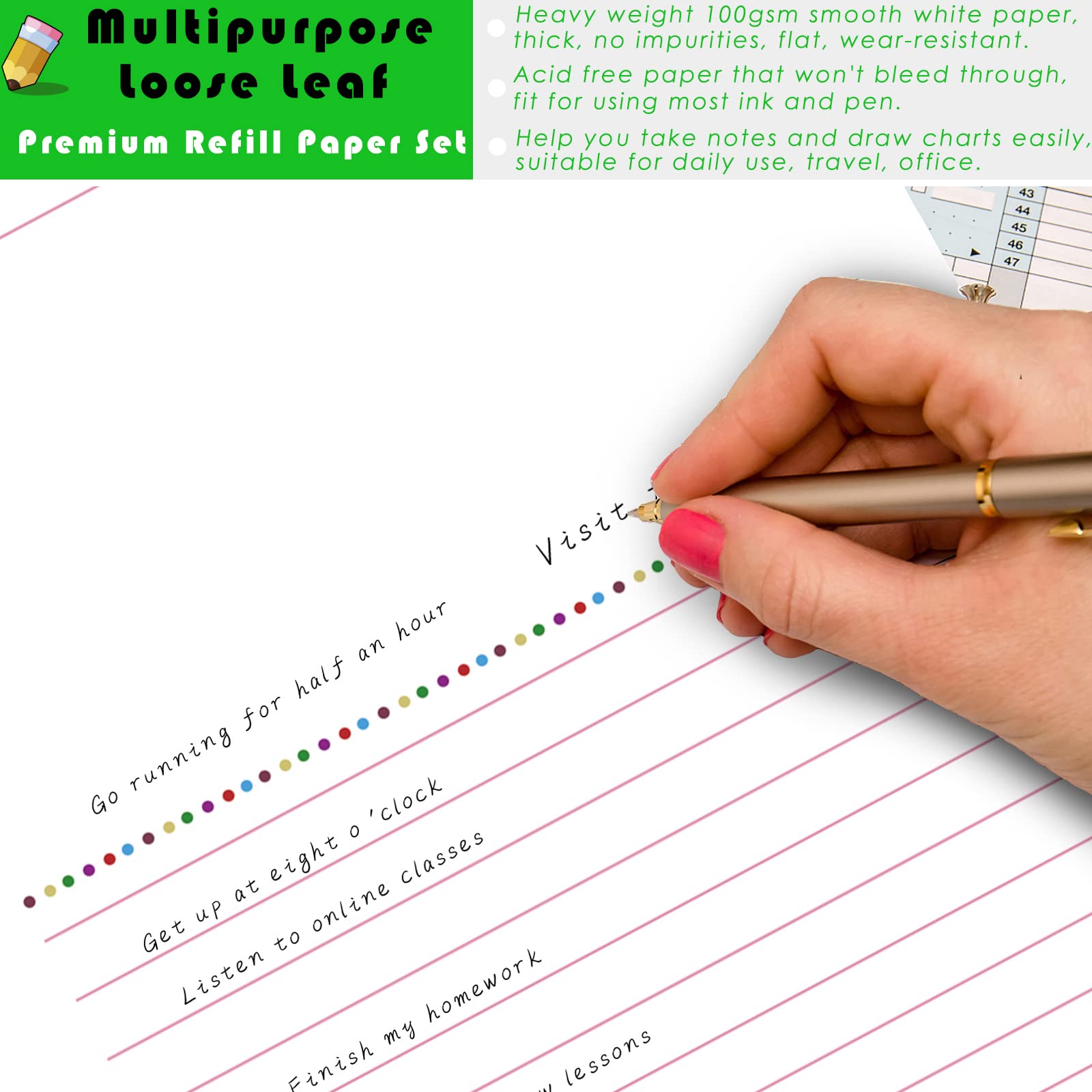 Snapklik.com : Discbound Notebook Refills, 180 Pages 8 Hole Punched ...