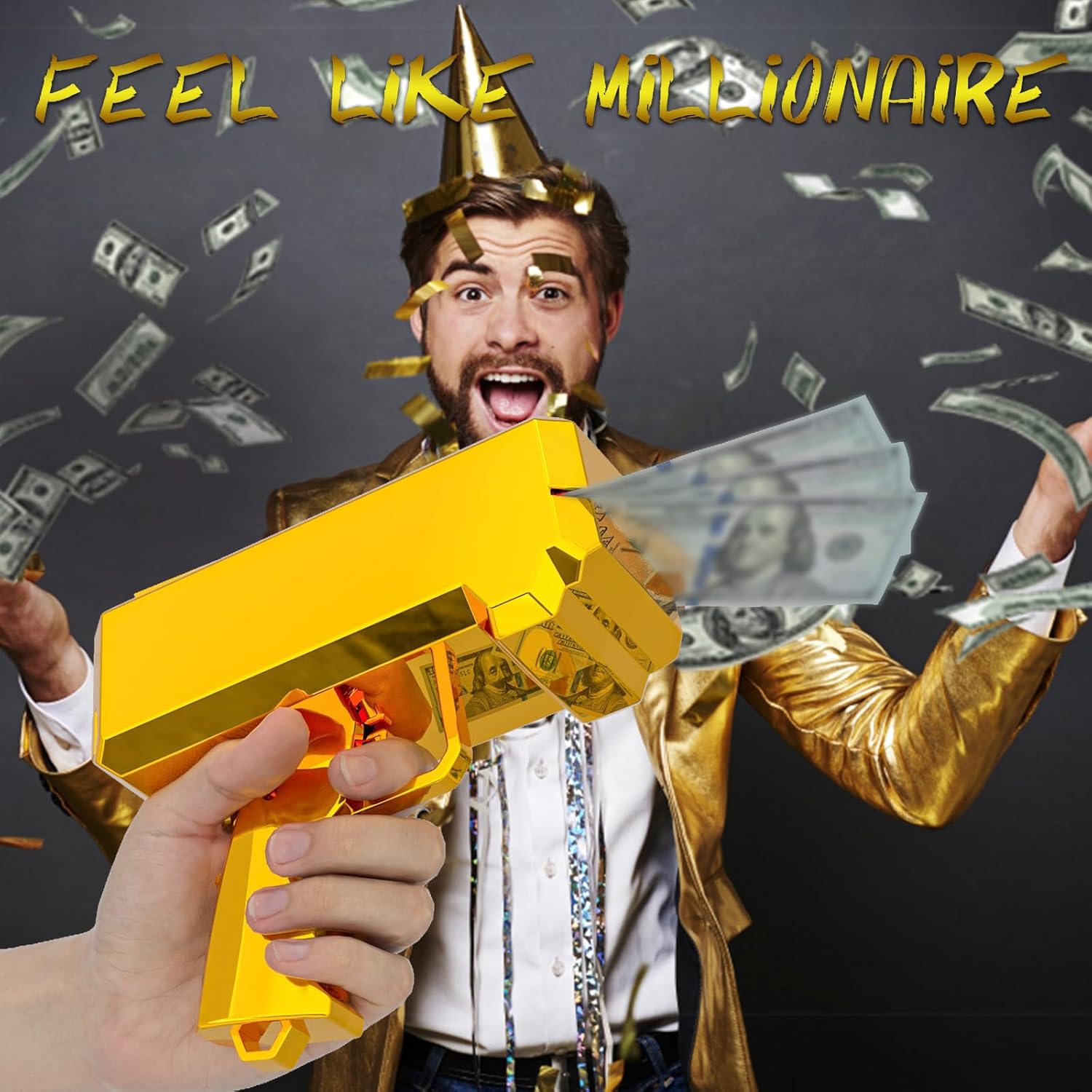 Pistola de dinero Gusil Cash Cannon Bills Gun Make It Rain Toy Gun ...