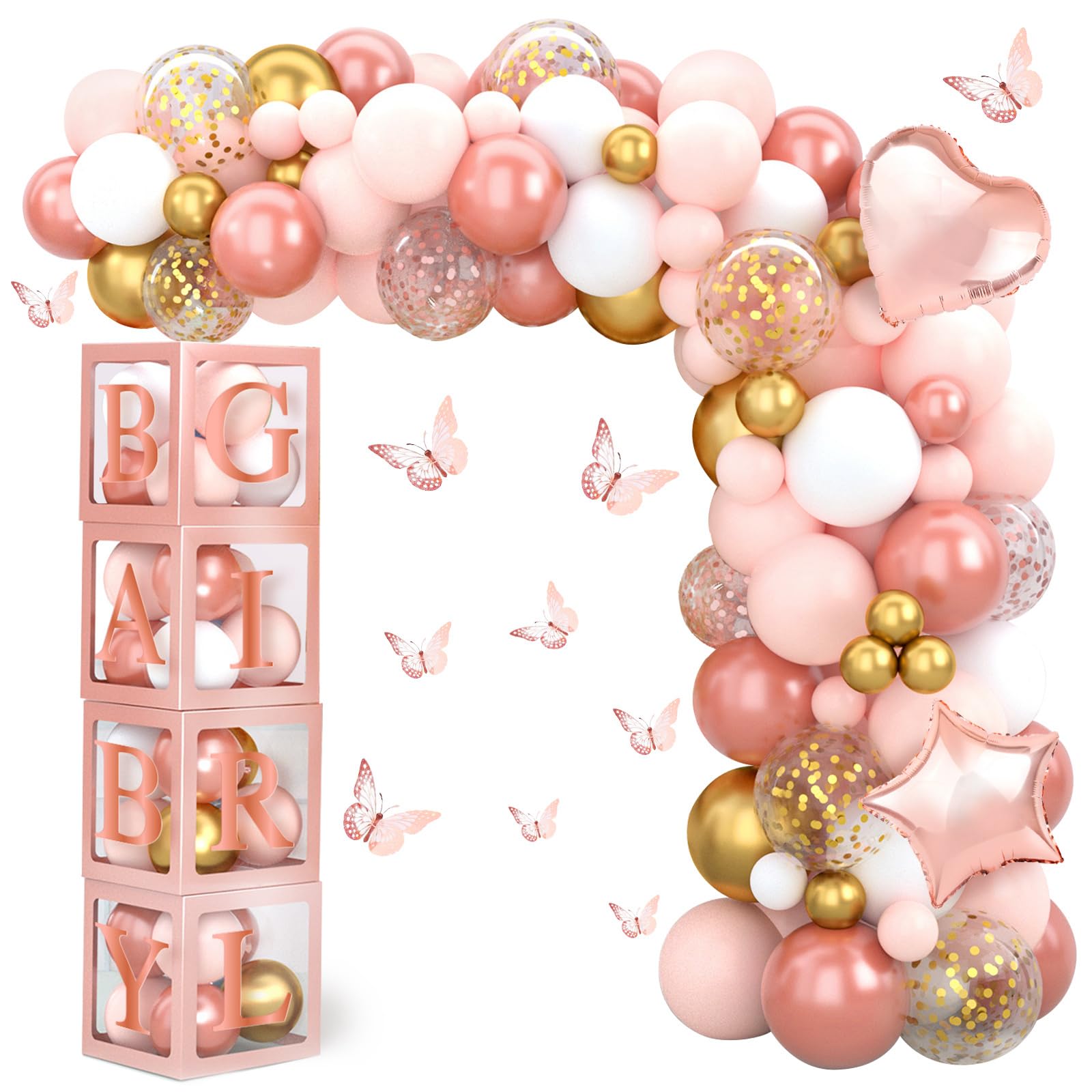 Snapklik.com : Rose Gold Baby Shower Decorations For Girl - Rose Gold ...