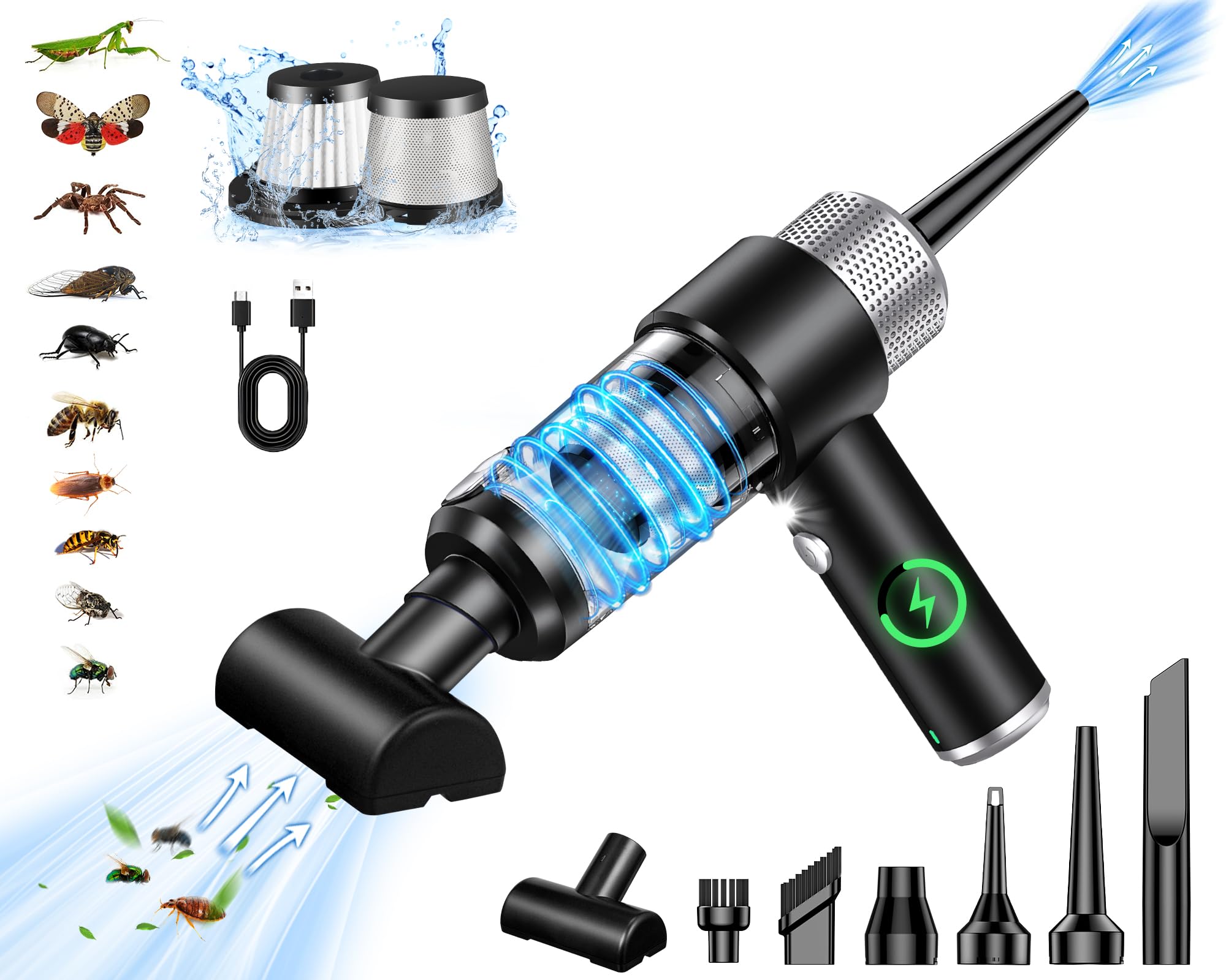 Amazon.com - Jahy2Tech Upgraded Bug Vacuum & Handheld Vacuum Cordless ...