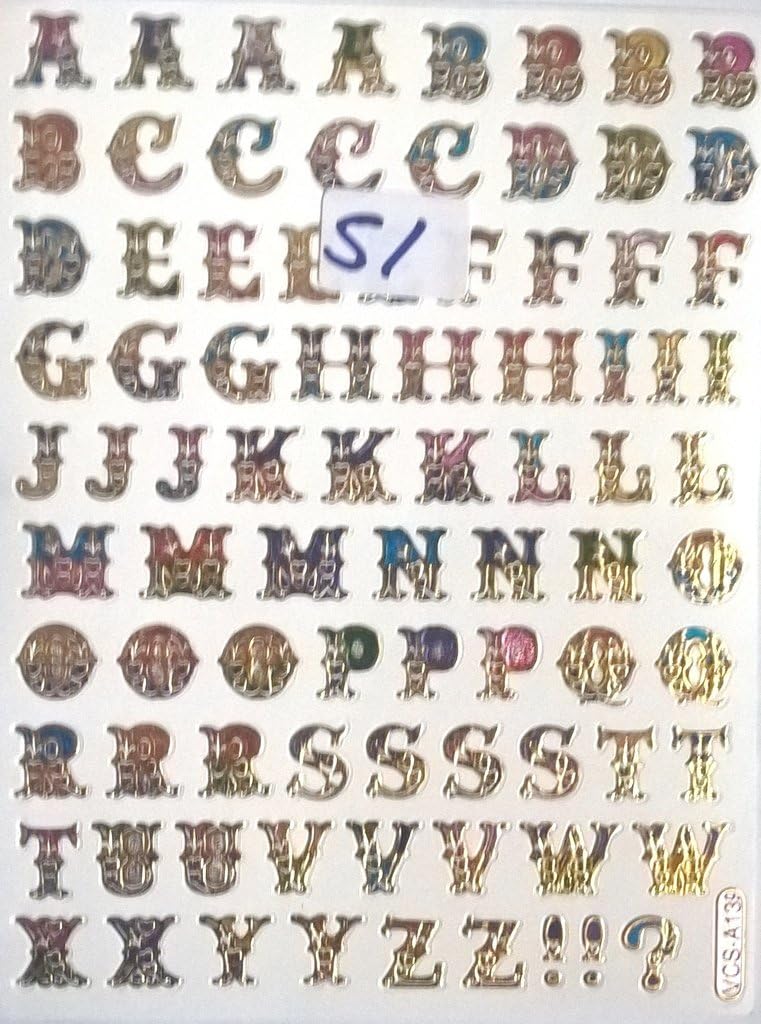 B2SEE Buchstaben Sticker/Aufkleber Klebe-ABC-Alphabet zum aufkleben ...