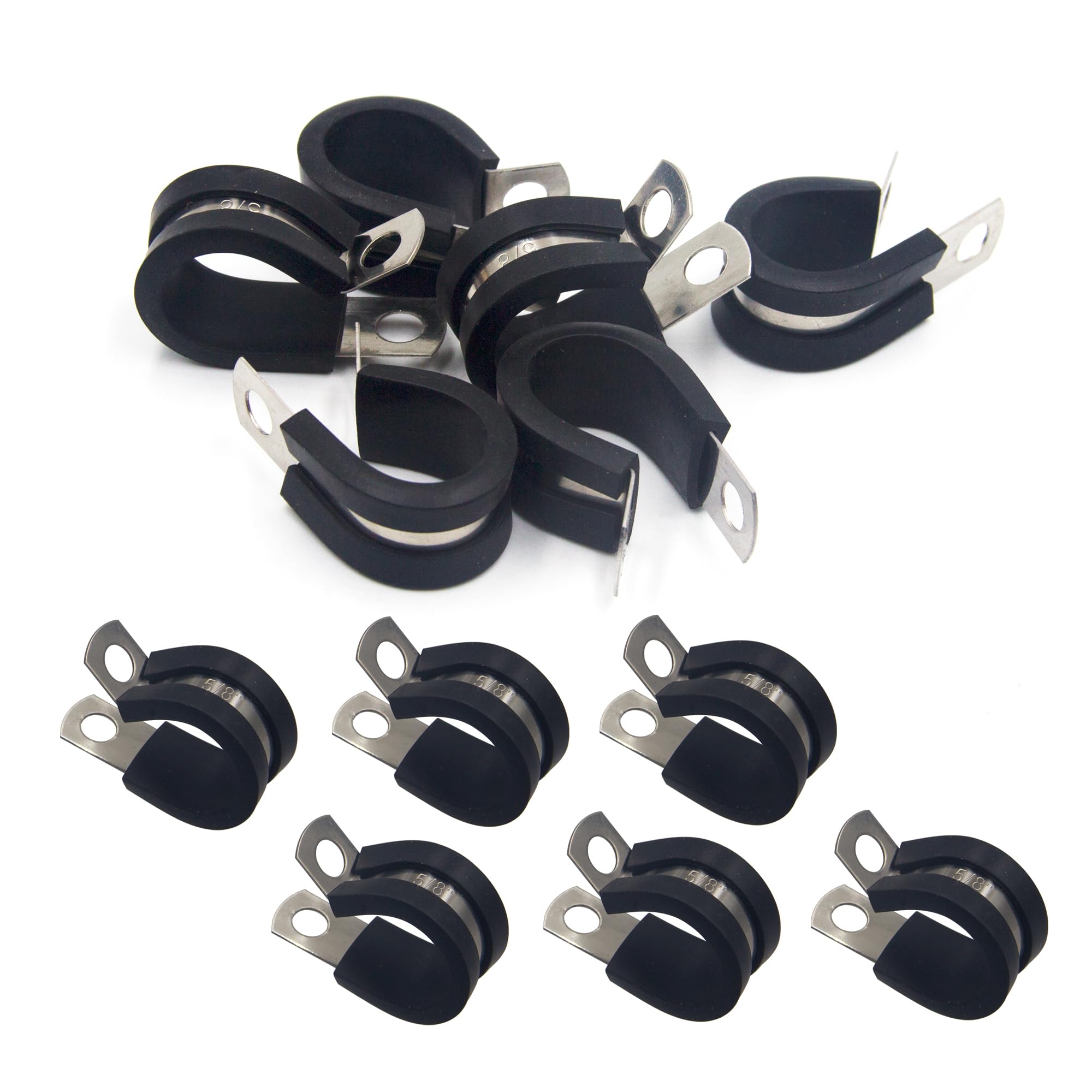 Buy BESTYCHAO Cable Clamps, 12Pcs 16mm Rubber Lined P Clips 5/8 ...