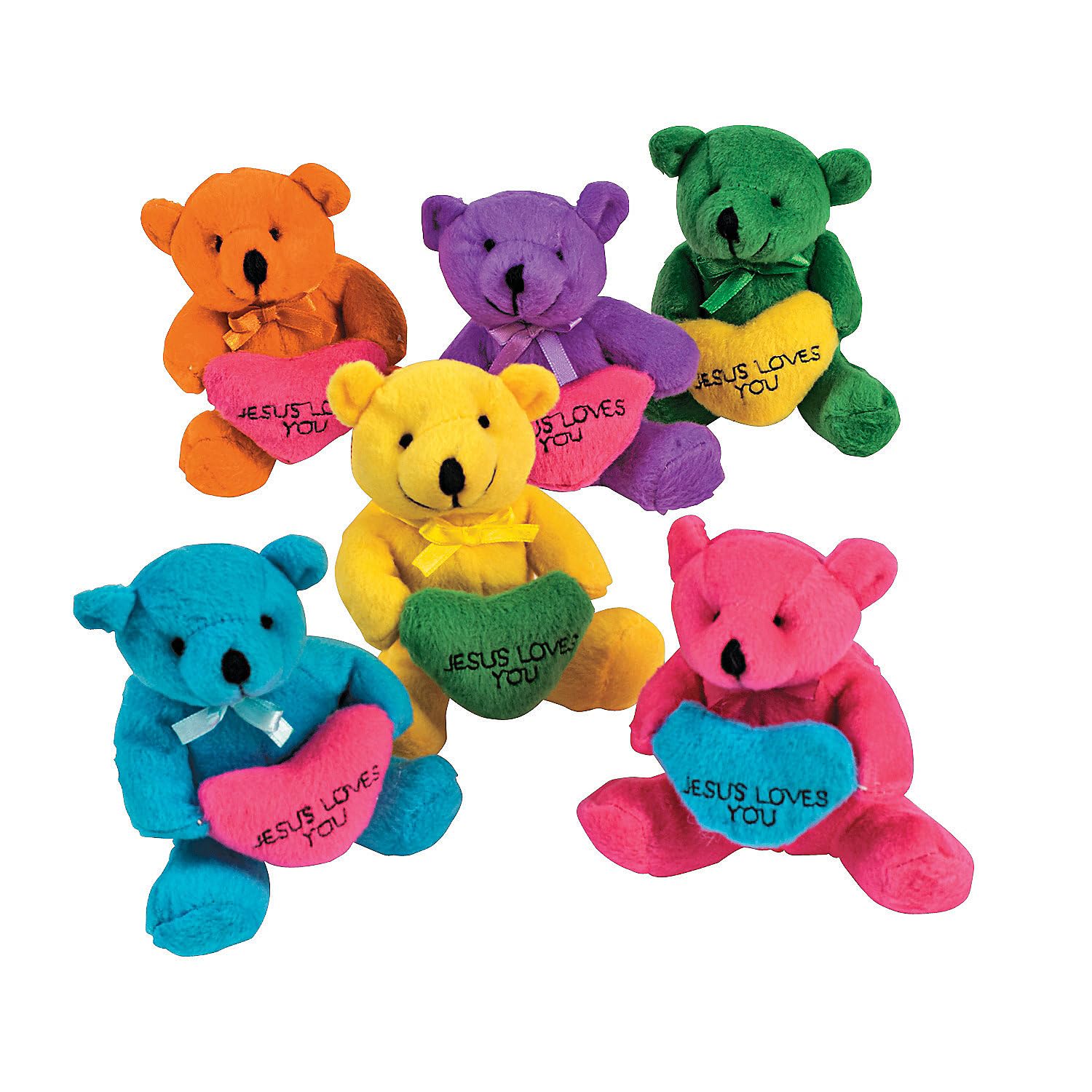 Amazon.com: Fun Express Plush Religious Bears W/Heart - Toys - 12 ...