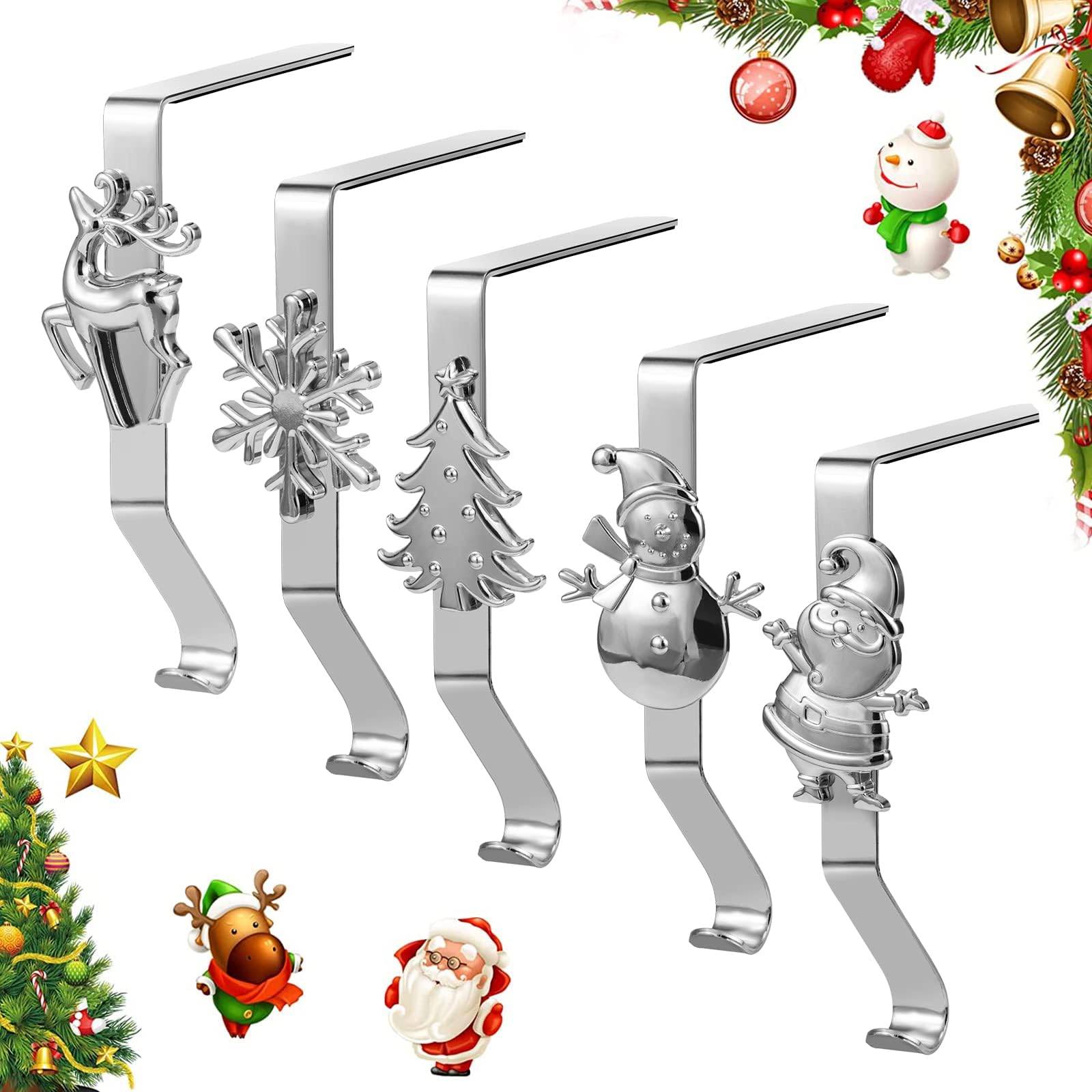 Amazon.com: Christmas Stocking Holders for Mantle Set of 4, Weighted ...