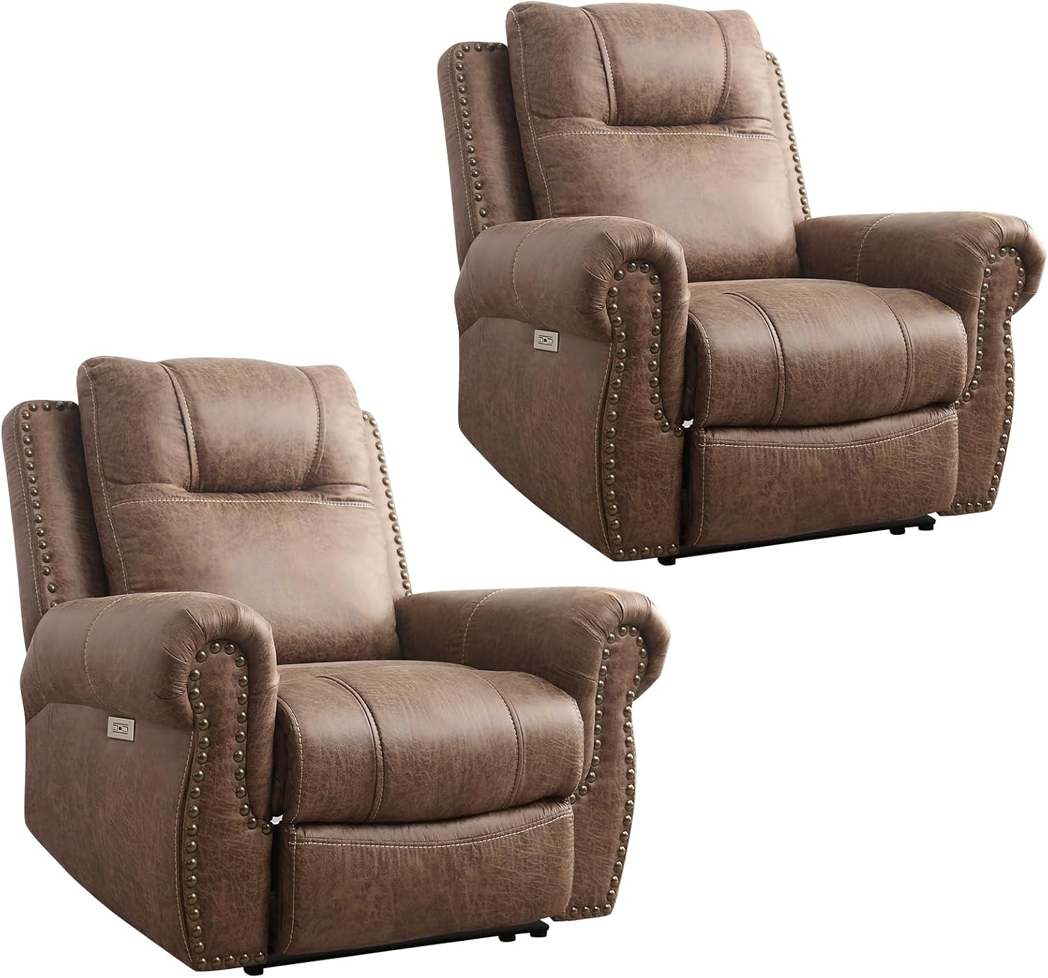 Amazon.com: ANJ Electric Power Recliner Chair with USB Ports, Set of 2 ...