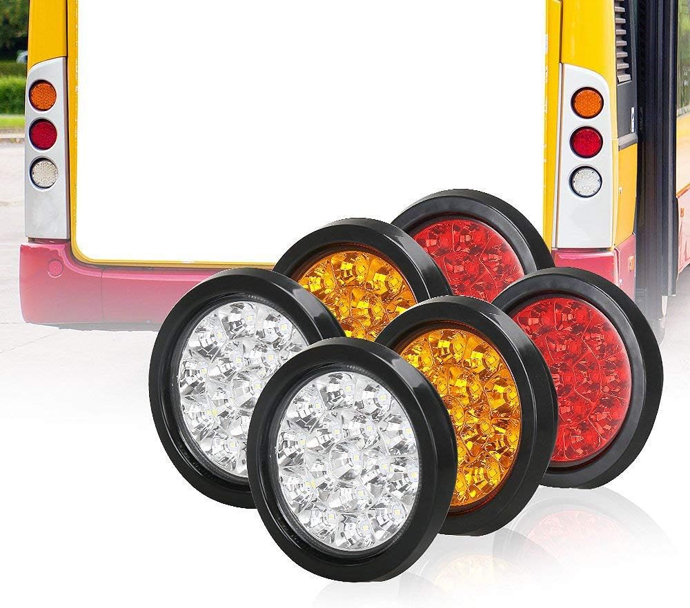 Amazon.com: XtraGlow 4 inch Round Dual Revolution LED Tail Lights Red ...
