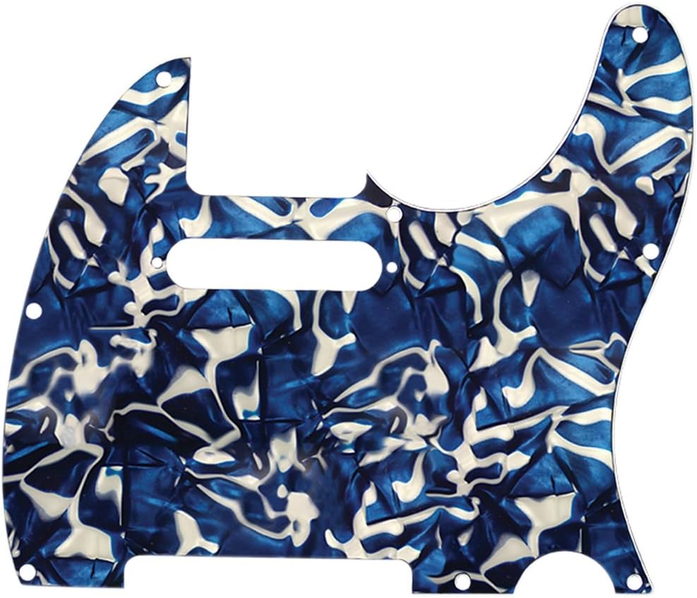 Amazon.com: KAISH Black/White Grid 8 Hole Tele Style Guitar Pickguard ...