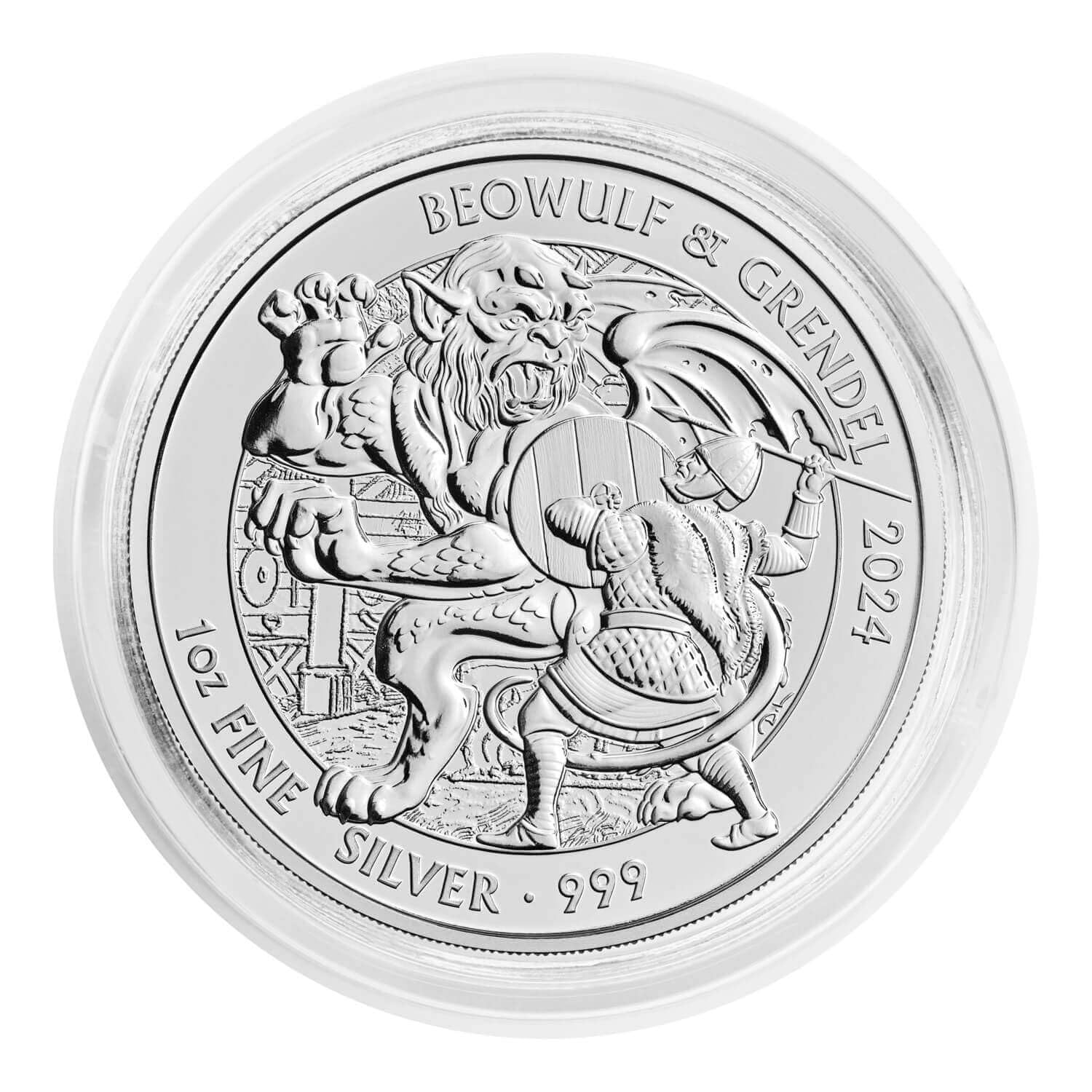 Beowulf & Grendal Myths & Legends 2024 Fine Silver 999 Coin 1oz silver ...