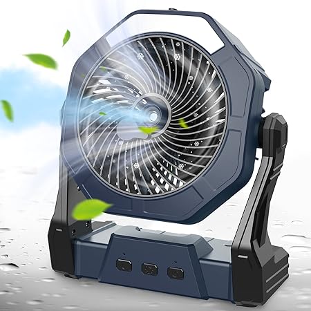 Amazon.com: Portable Misting Fan, 8-Inch 10000mAh Rechargeable Battery ...