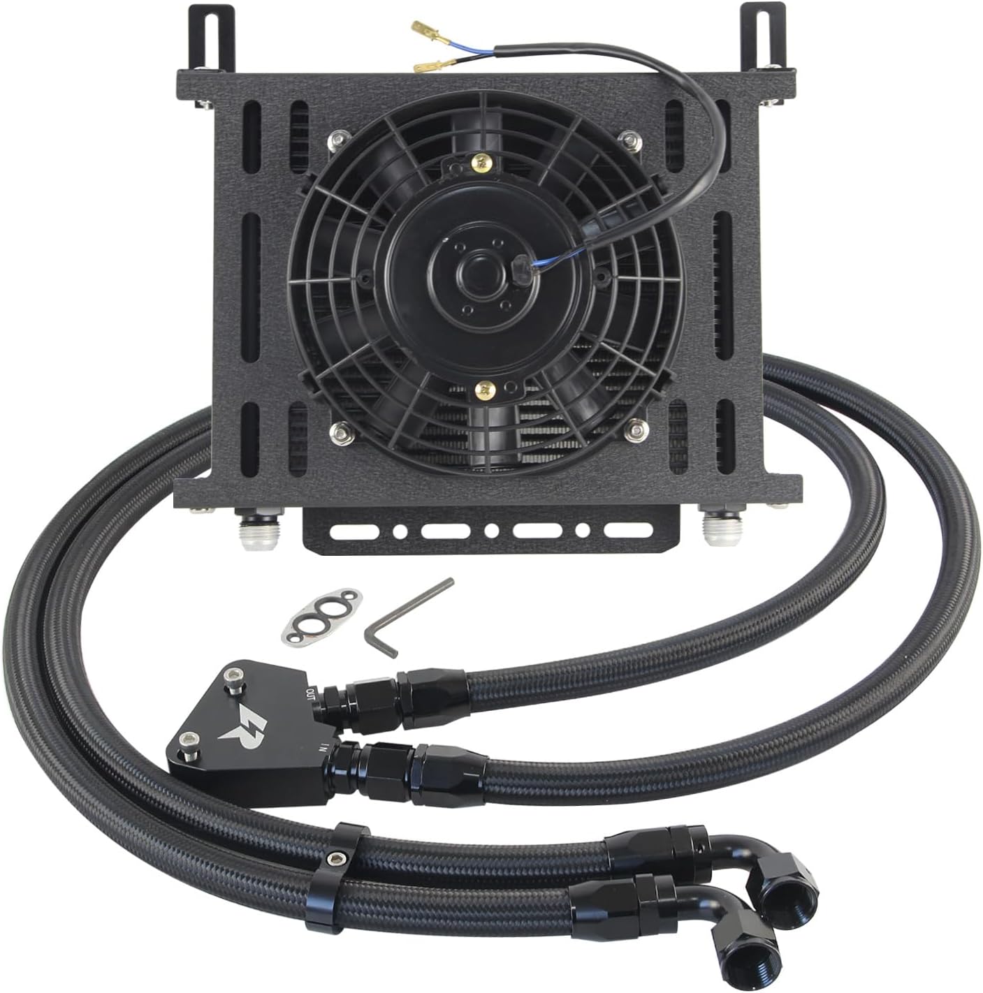 Amazon.com: 30 Row Universal Oil Cooler + LS1 LS2 LS3 Adapter + Oil ...