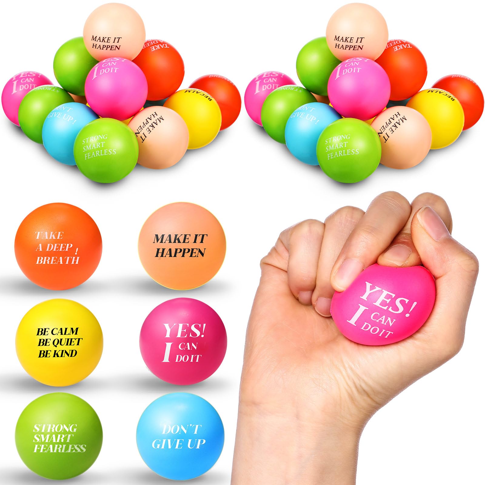 Snapklik.com : Sotiff 100 Pieces Motivational Stress Balls Colorful ...