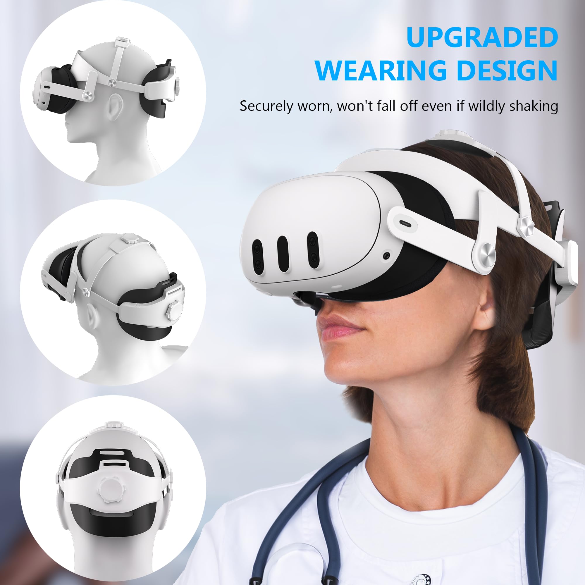 Head Strap for Meta Quest 3, Double Knob Adjustable Head Strap for ...