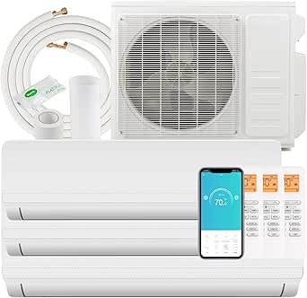 Amazon.com: 3 Zone Mini Split Air Conditioner/Heat Pump, 36K BTU ODU ...
