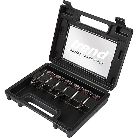 Trend SET/SS8X1/4TC 12-Piece Starter Router Cutter Set, Black/White ...