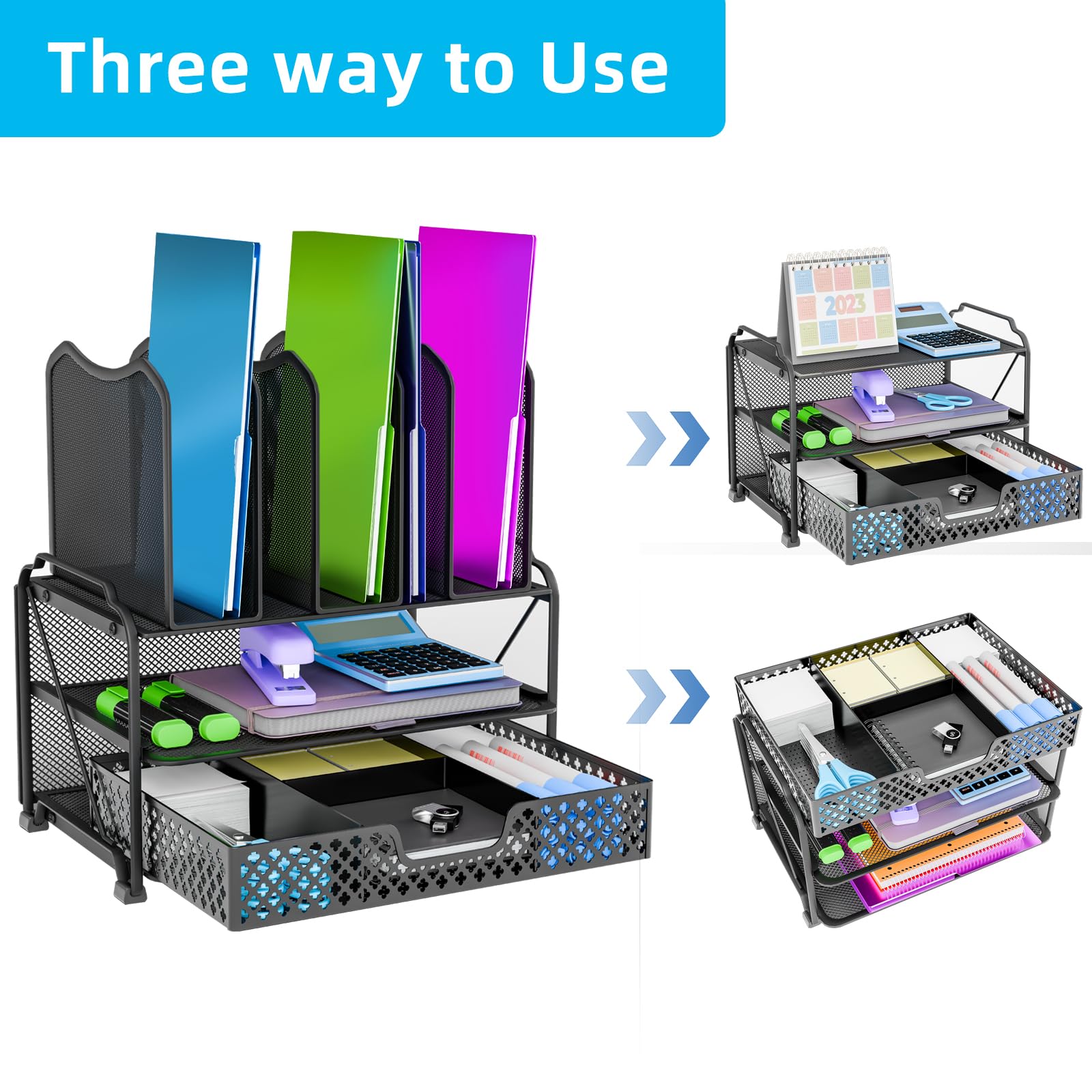 Snapklik.com : Simple Trending Mesh Desk File Organizer, Office ...