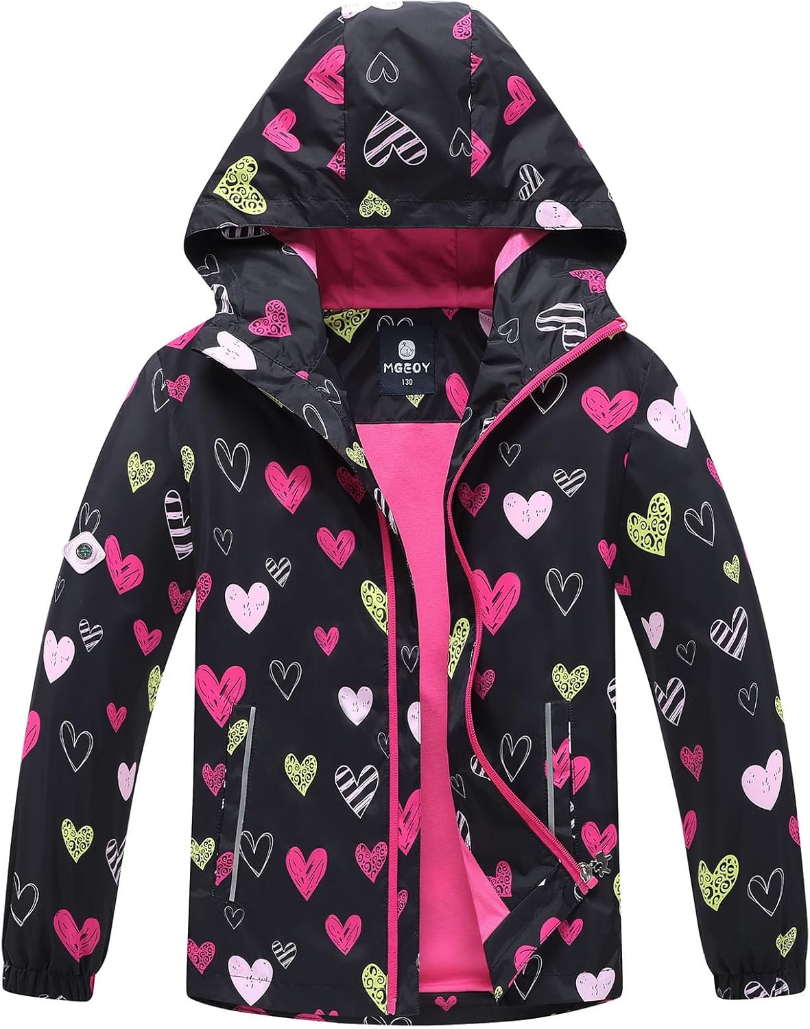 Amazon.com: MGEOY Girls Rain Jacket Lightweight Waterproof Hooded ...