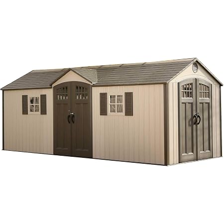 Amazon.com : Lifetime 60138 Outdoor Storage Shed, Desert Sand, 15 x 8 ...