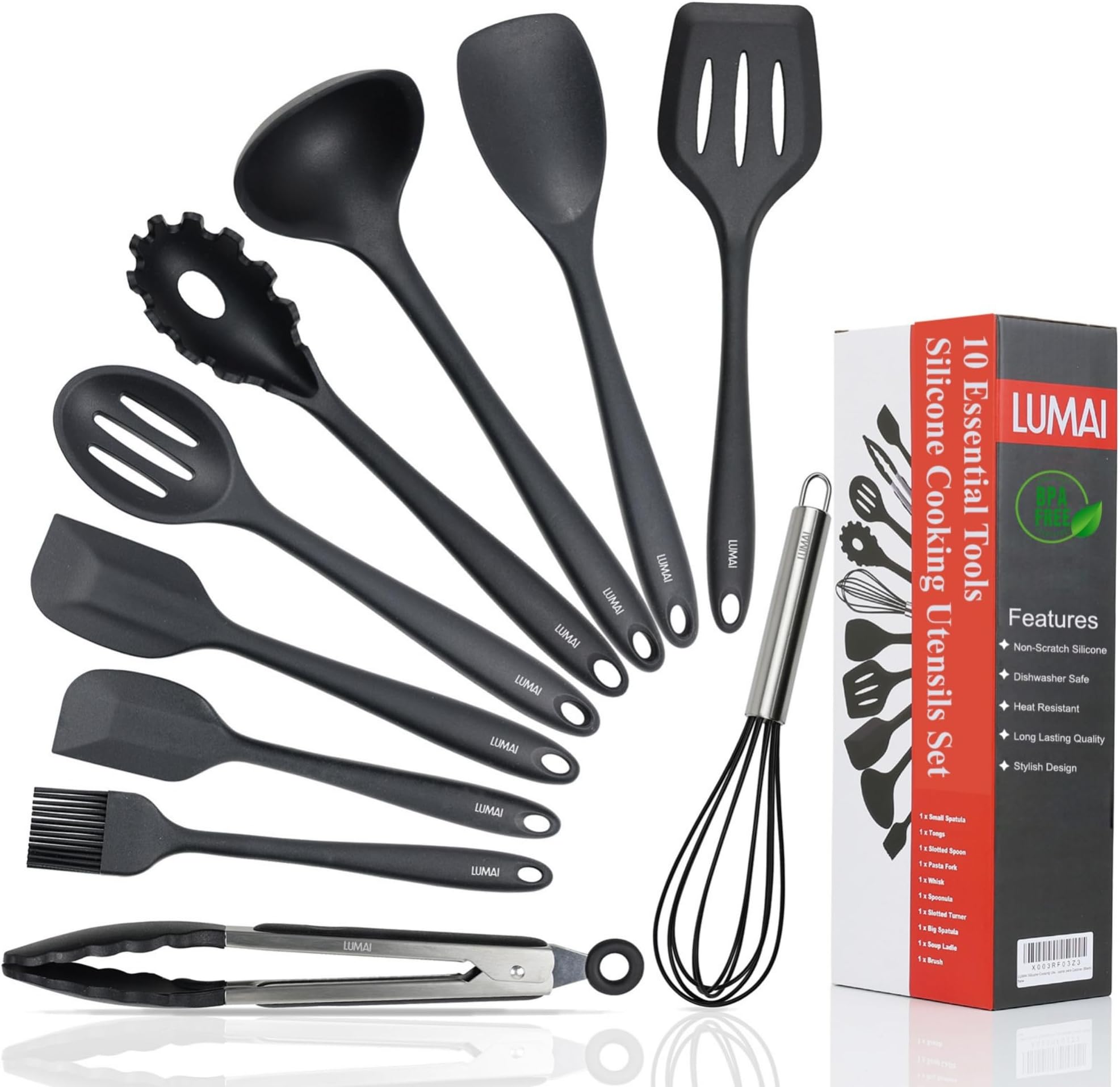 Amazon.com: Aybloom Silicone Kitchen Utensils Set - 10 Pieces ...