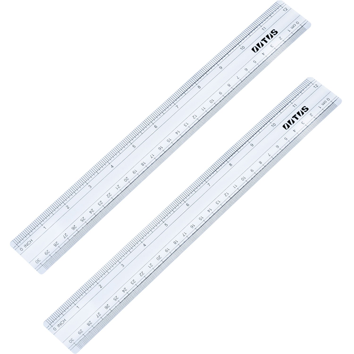 Amazon.com: 2 Pack Plastic Ruler Straight Ruler Measuring Tool 12 ...