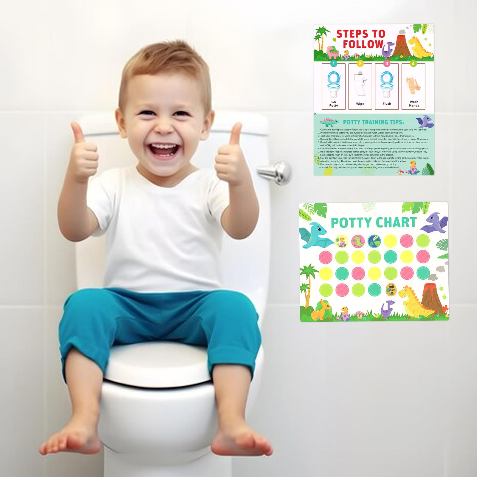 Snapklik.com : 10pcs Potty Training Stickers Chart, Cartoon Dinosaur ...