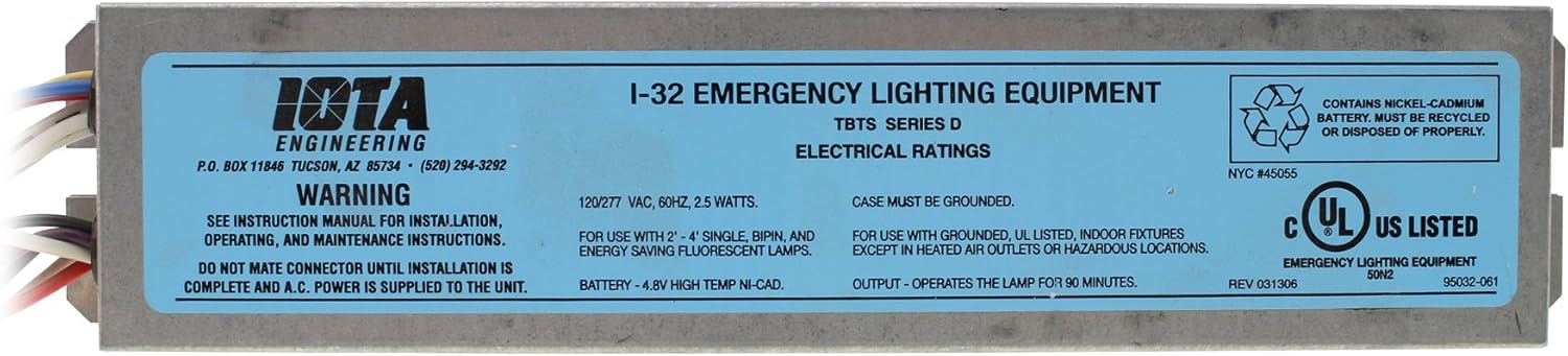 Amazon.com: Iota I-32 - Reduced Profile Emergency Backup Battery - 90 ...