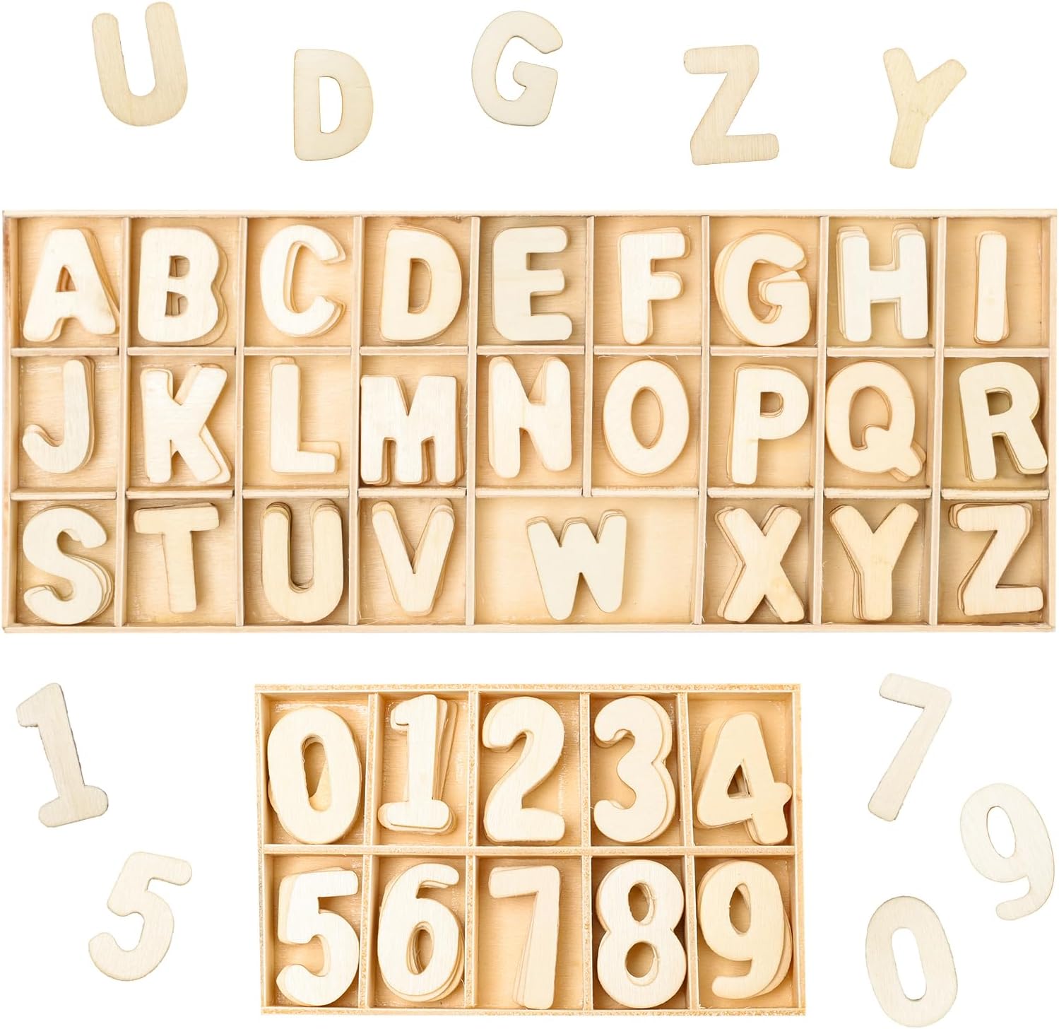Amazon.com: Gvhntk 216 Wooden Letters for Crafts Wood Alphabet Wooden ...