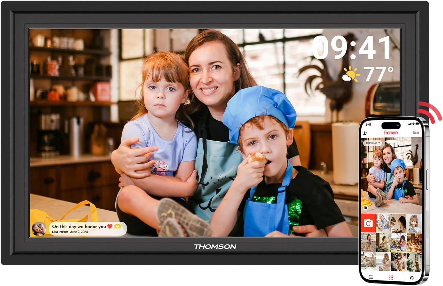 Amazon.com : Frameo Digital Picture Frame, Digital Photo Frame WiFi ...