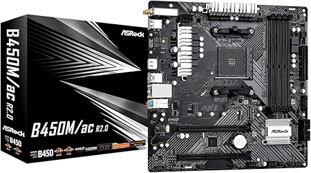 Amazon.com: ASRock B450M/AC R2.0 AM4 AMD Promontory B450 SATA 6Gb/s ...