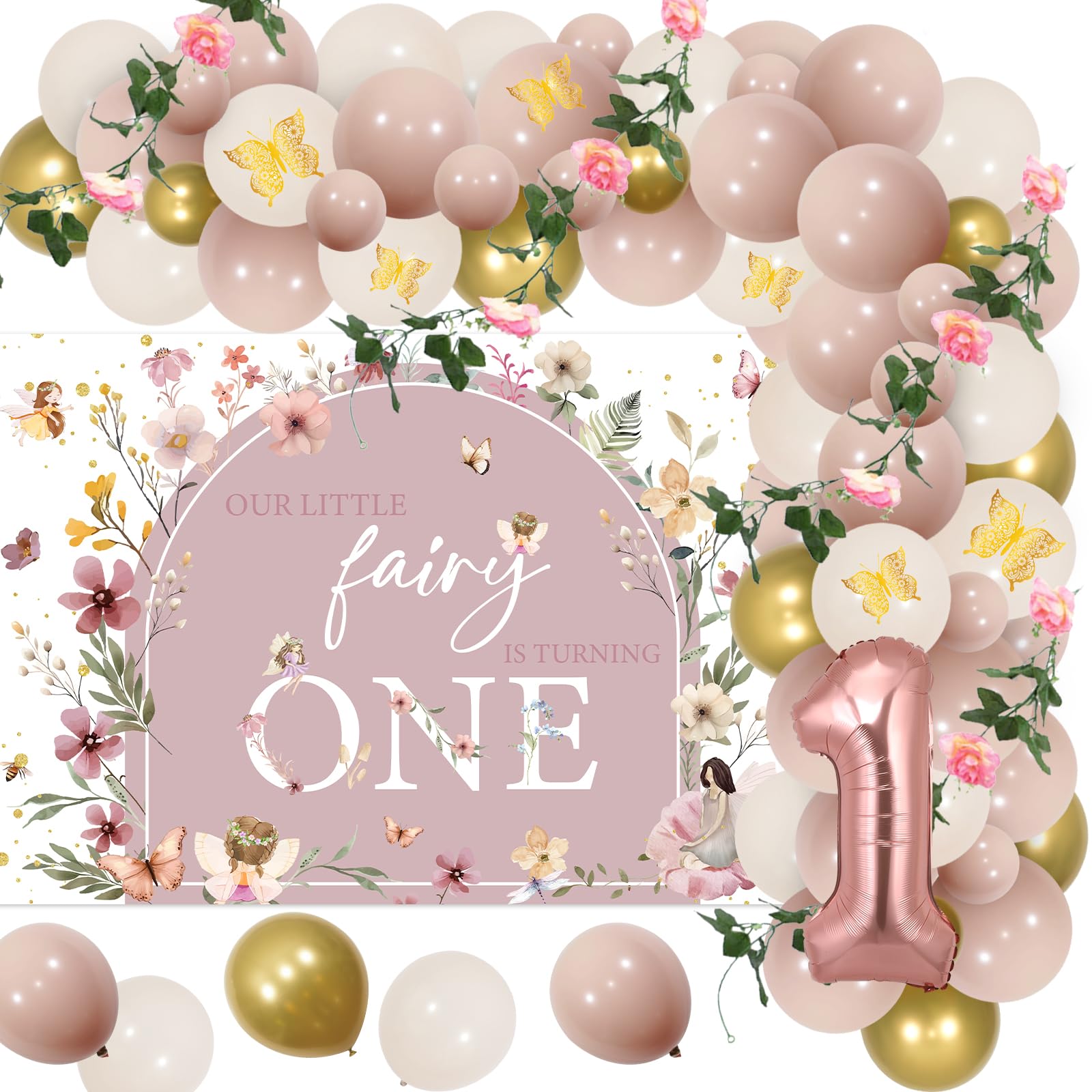 Amazon.com: kreat4joy Fairy First Birthday Decorations, Boho Fairy 1st ...