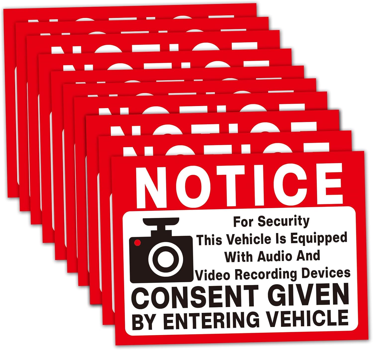 Amazon.com - 10 Pcs in Car Audio and Video Recording Devices Sticker ...