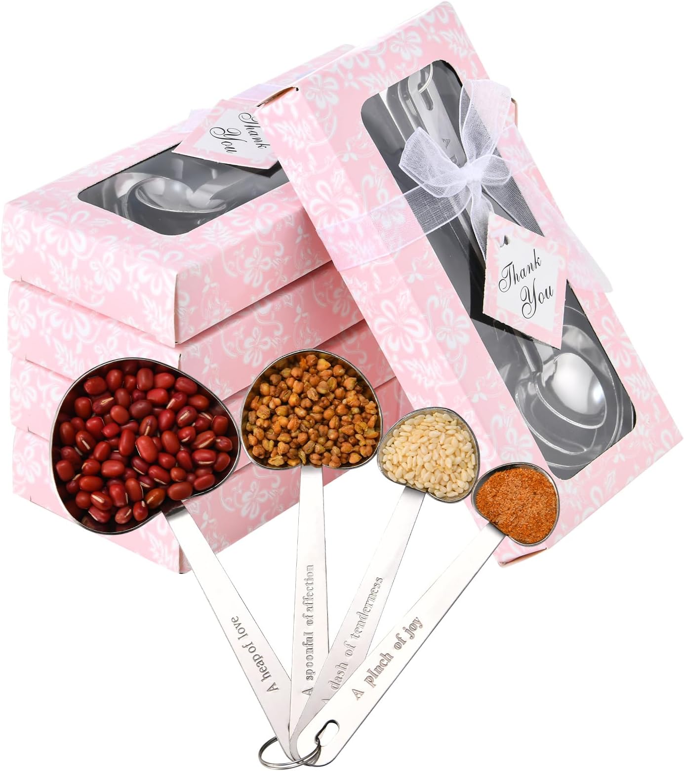 Amazon.com: Umigy 12 Set Heart Shaped Measuring Spoon Tea Spoons ...