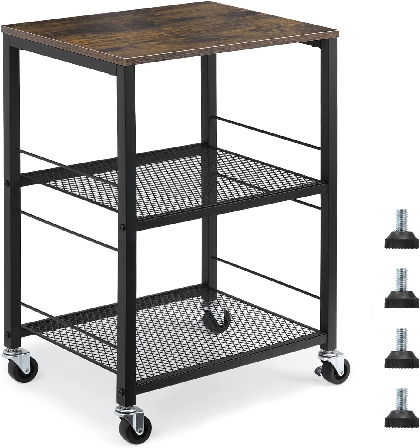 LIANTRAL 3 Tier Rolling Cart, Kitchen Carts on Wheels with Storage and ...