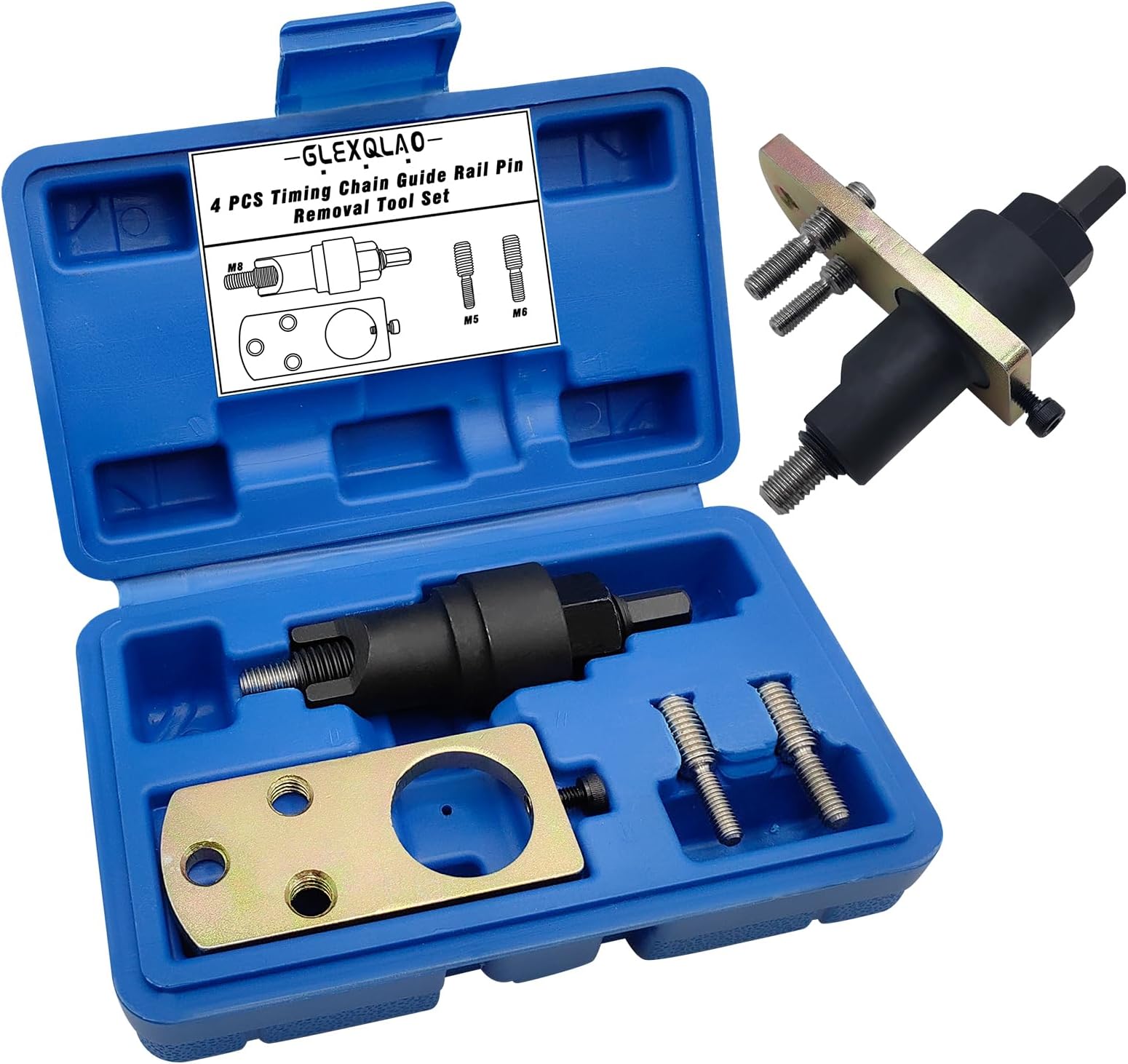 Amazon.com: GLEXQLAO Timing Chain Guide Rail Pin Removal Tool Set ...