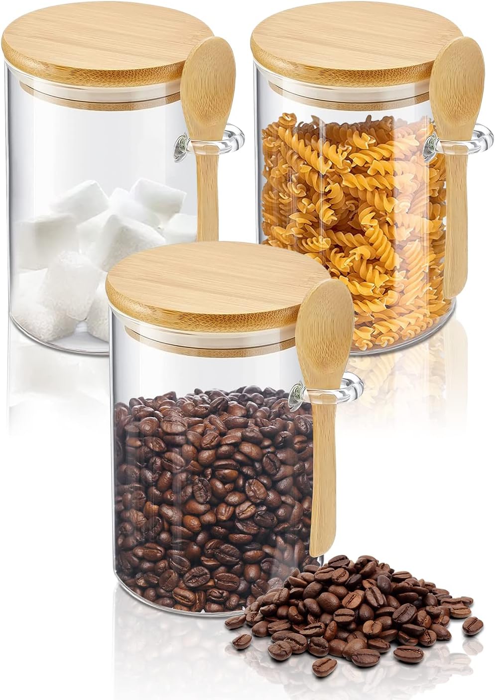 Amazon.com: FyndraX Coffee Salts Sugar Container Jars, 15 Oz Glass ...