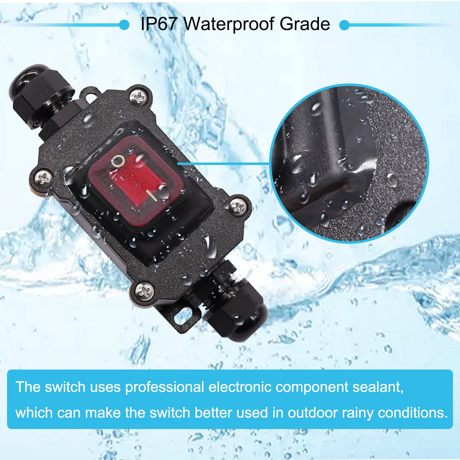 Snapklik.com : Hmknana IP67 Waterproof Inline Cord Switch 12V DC 20A ...