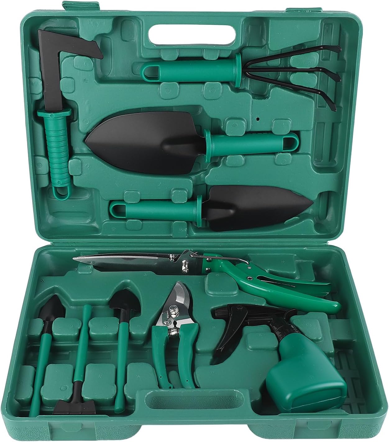 Garden Tool Set, 10 Piece Gardening Tools Green Gardening Tools with ...