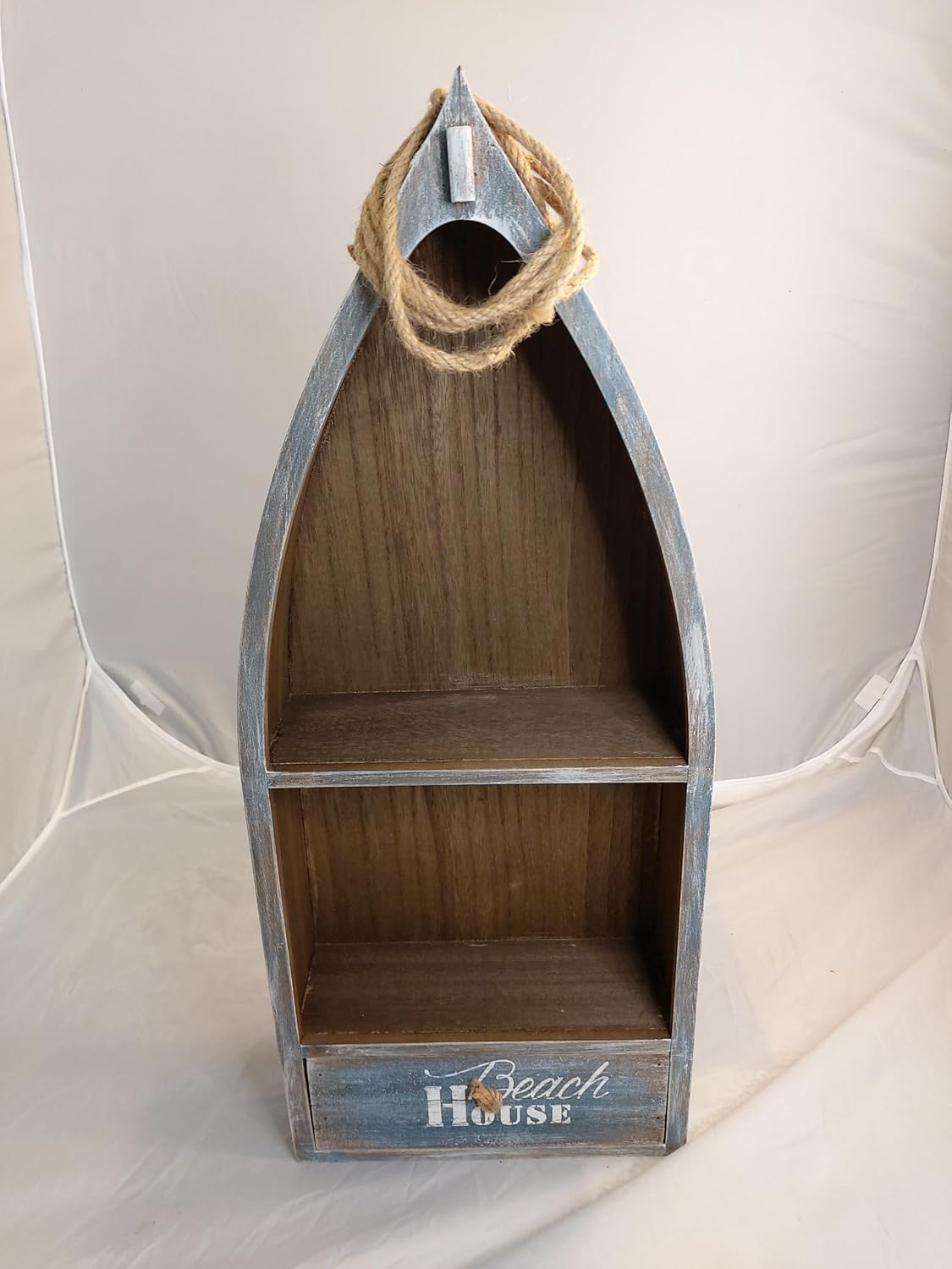 Amazon.com: DRH - Nautical Distressed Wood Boat Shelf with Drawer ...