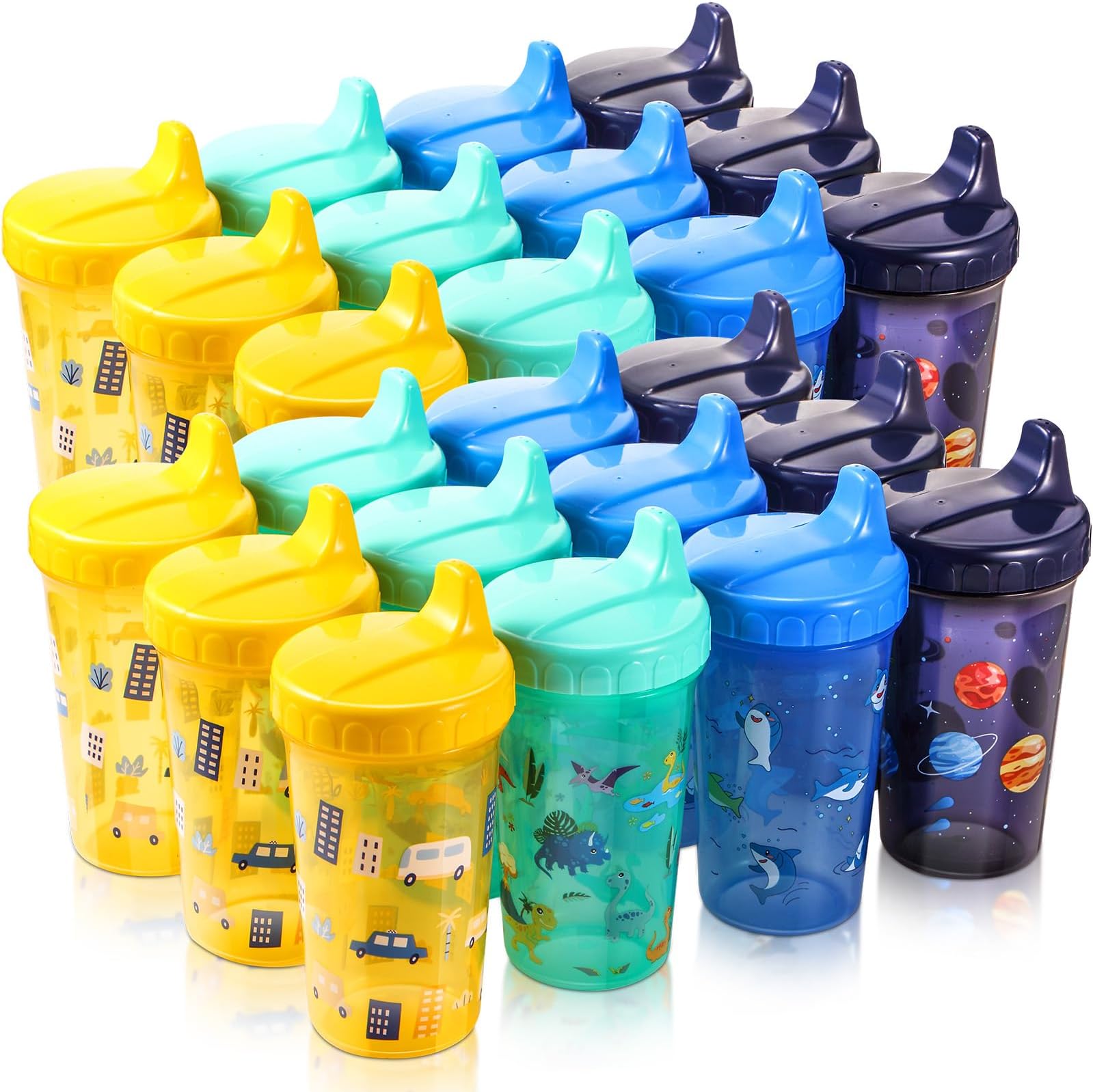 Amazon.com : Mifoci 12 Pcs 10 oz Sippy Cups for Toddlers 1-3 No Spill ...